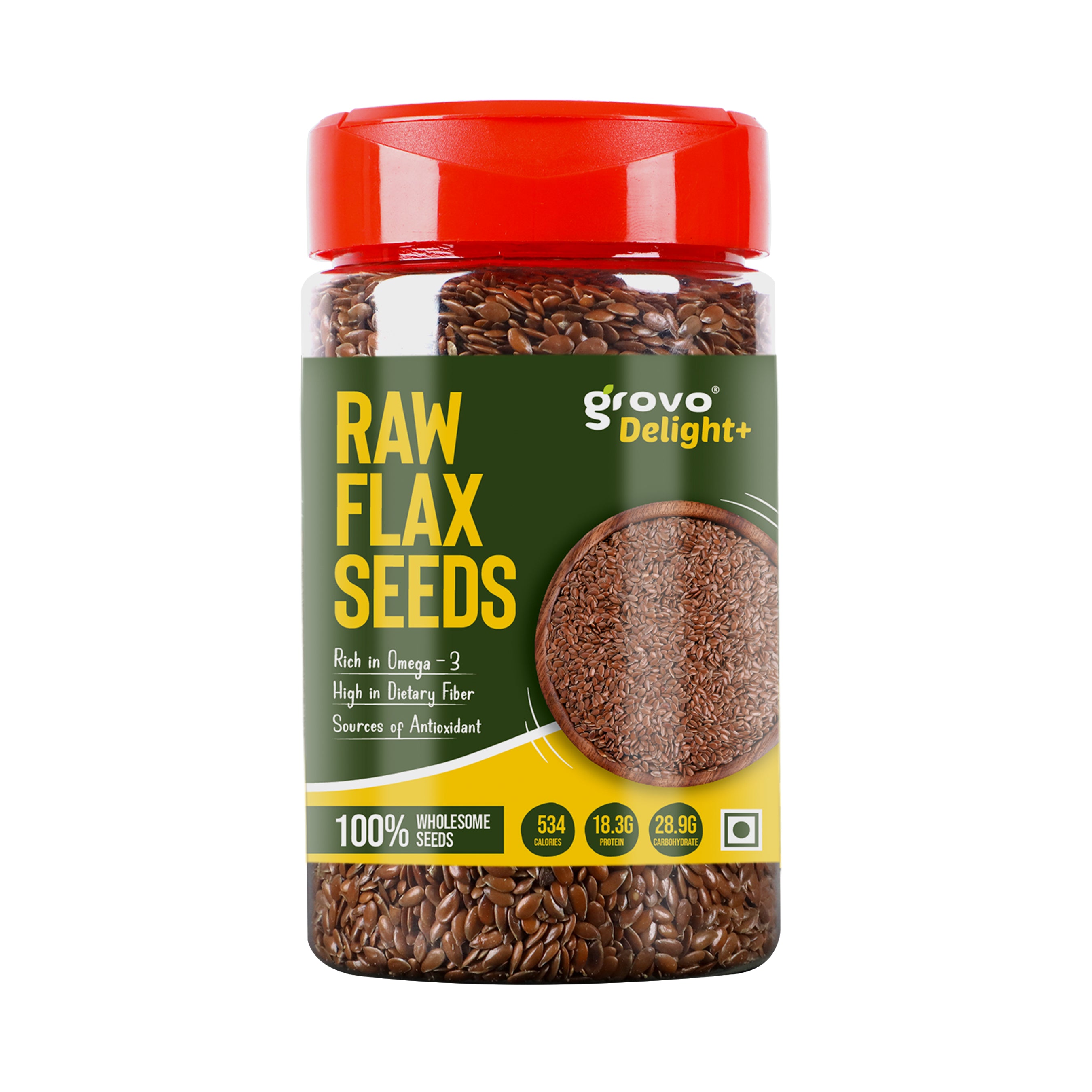 Grovo Delight+ Raw Flax Seeds 200g – Grovo Foods