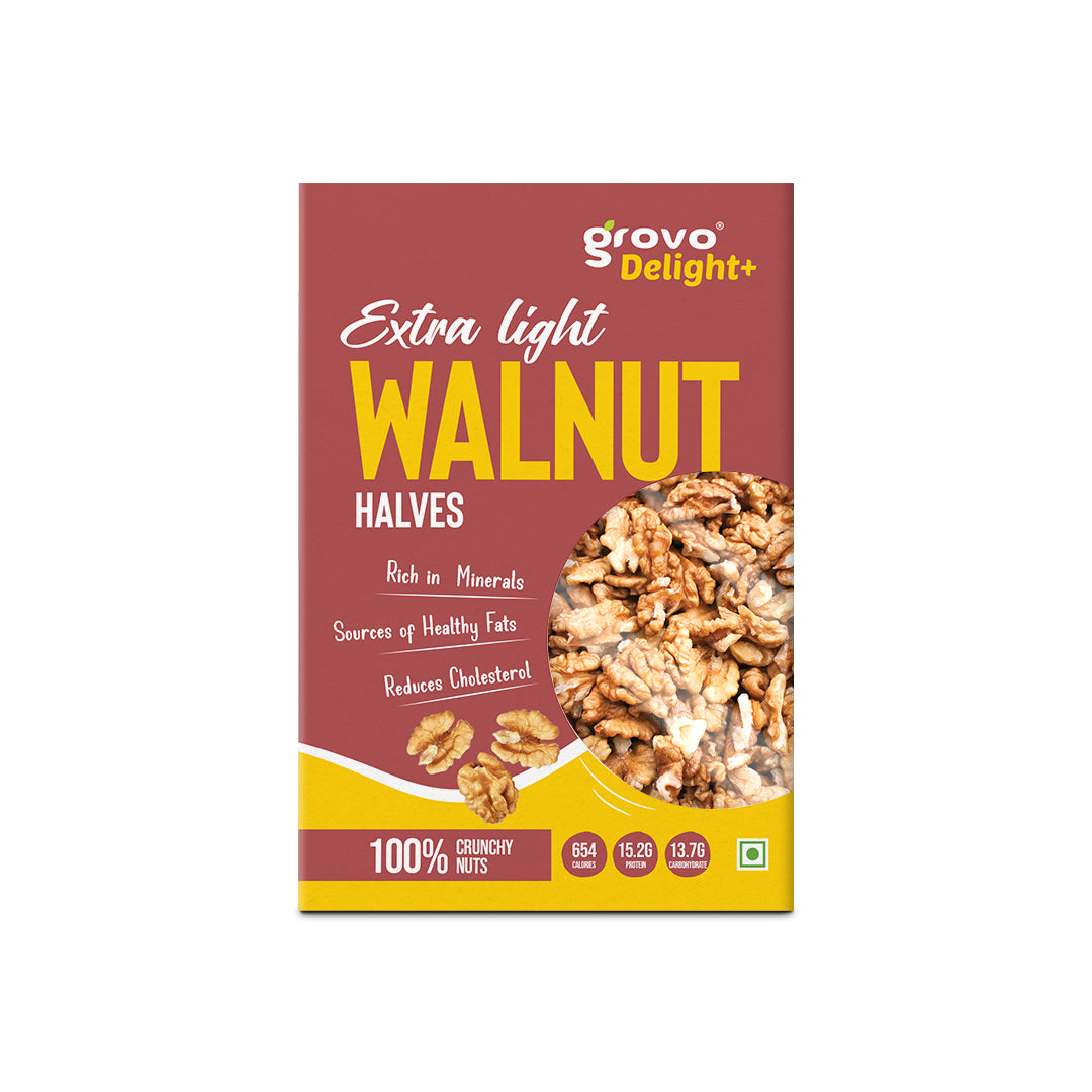 Grovo Delight+ Extra Light Walnut Halves – Grovo Foods