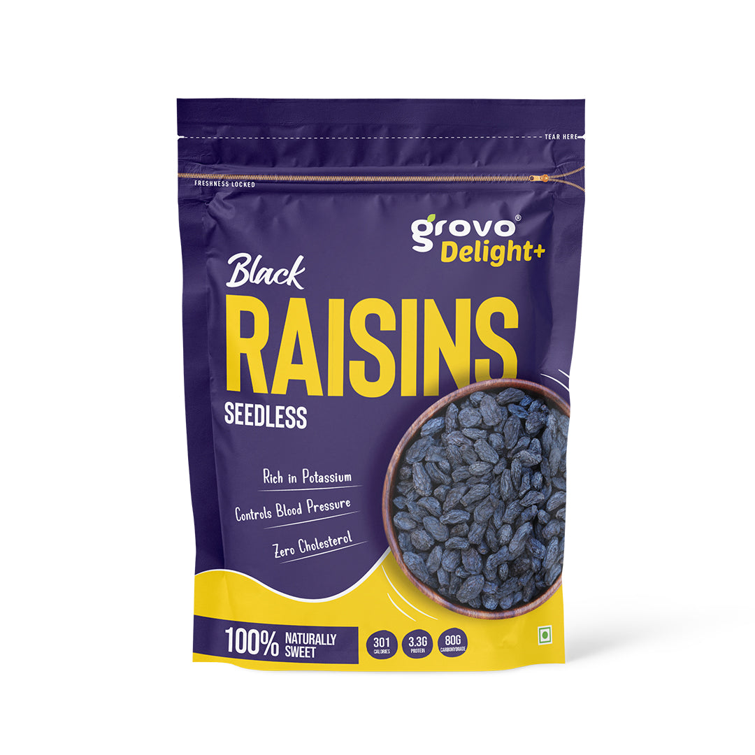 Grovo Delight+ Black Raisins Seedless 200g – Grovo Foods